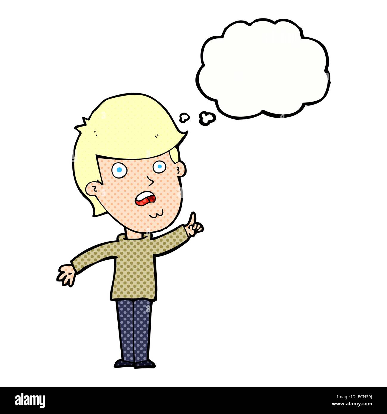 cartoon man asking question with thought bubble Stock Vector Image ...