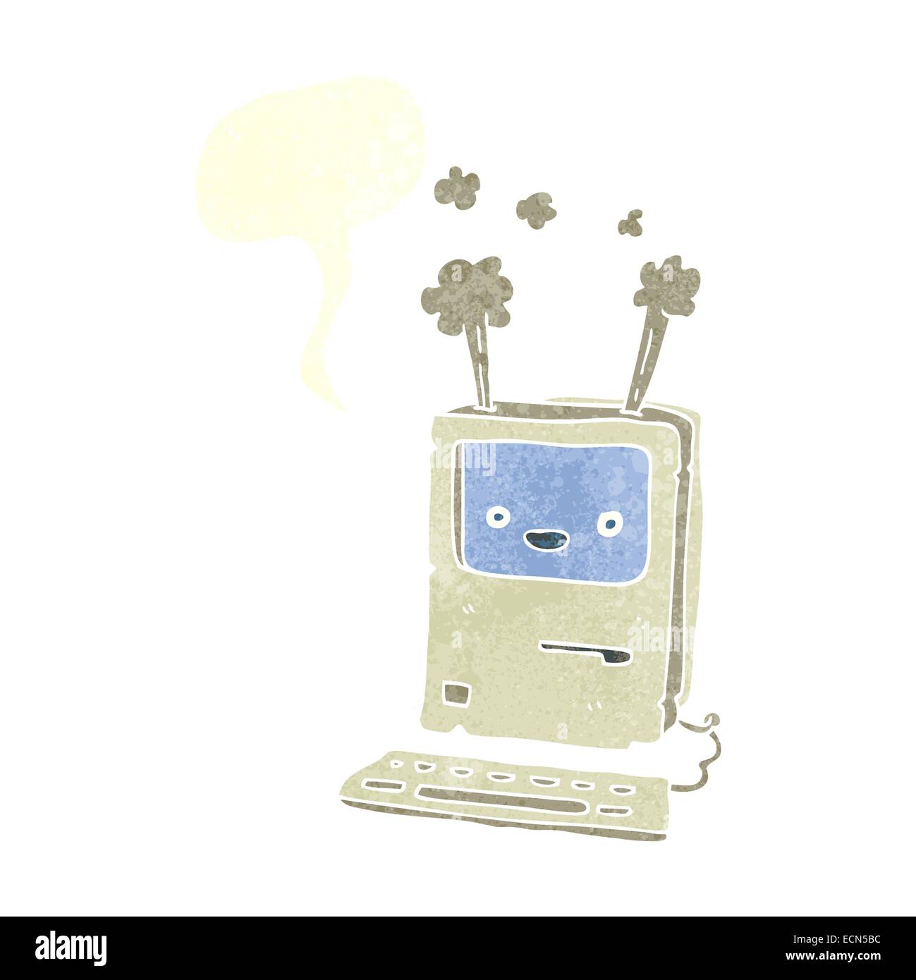 cartoon old computer with speech bubble Stock Vector Image & Art - Alamy