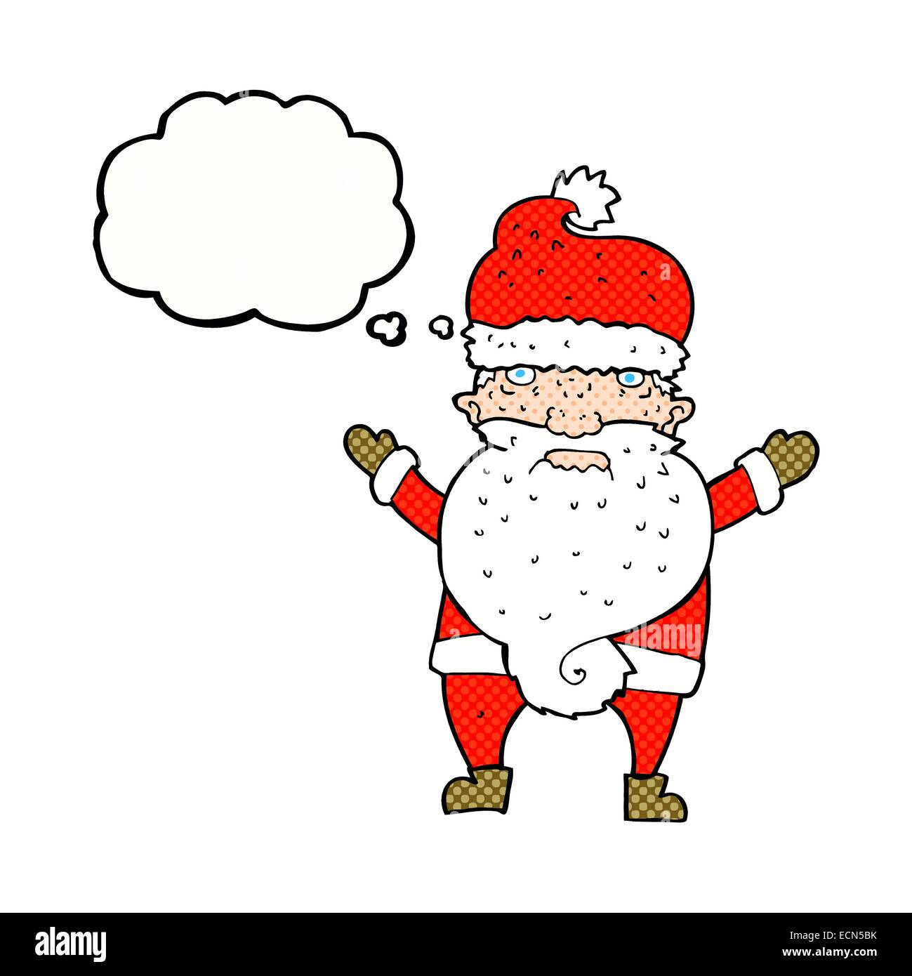 cartoon grumpy santa with thought bubble Stock Vector Image & Art - Alamy