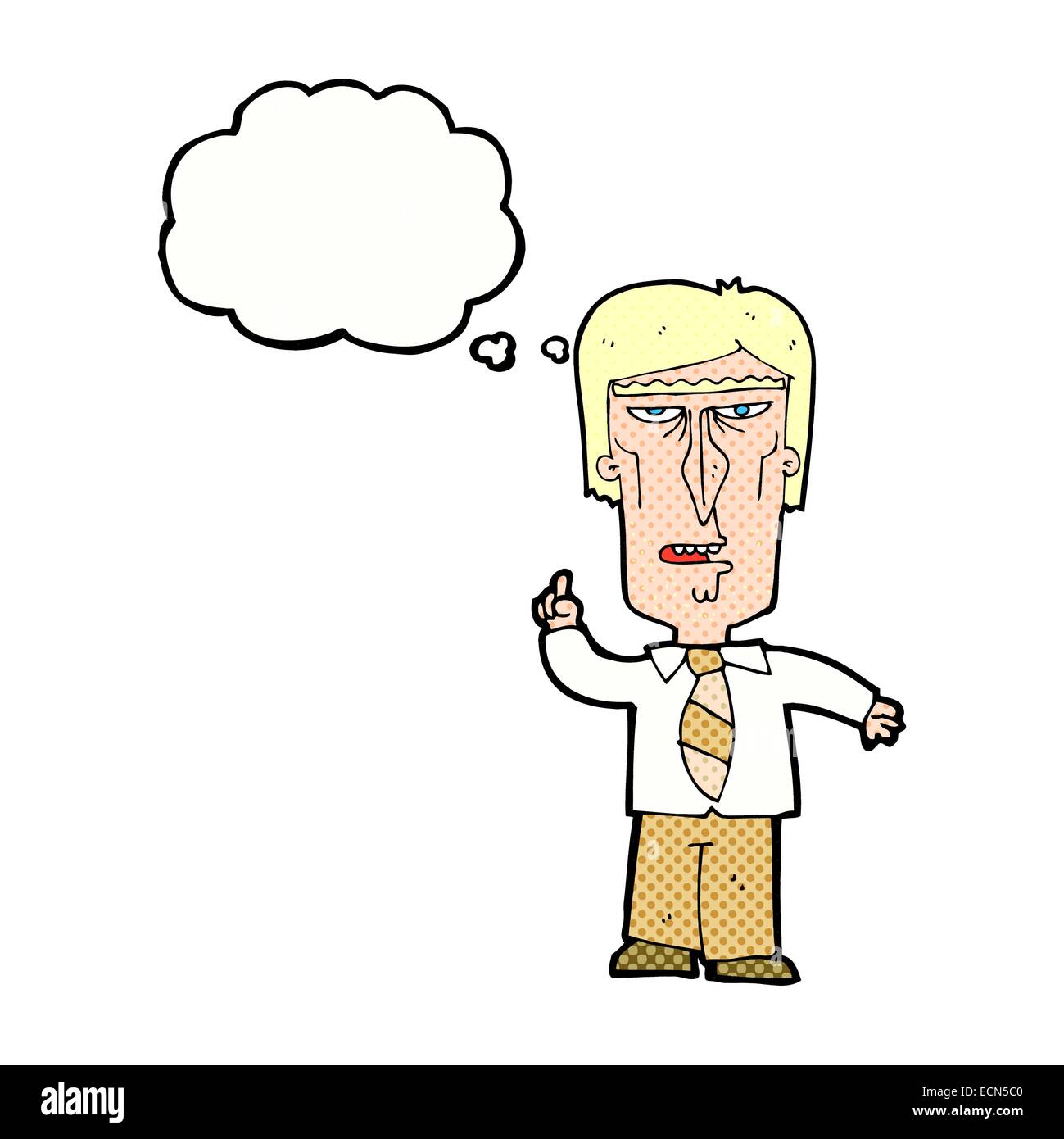 cartoon grumpy boss with thought bubble Stock Vector Image & Art - Alamy