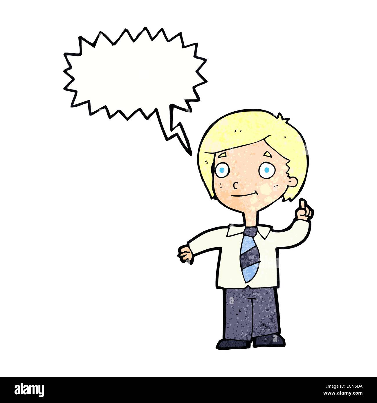 cartoon school boy answering question with speech bubble Stock Vector ...