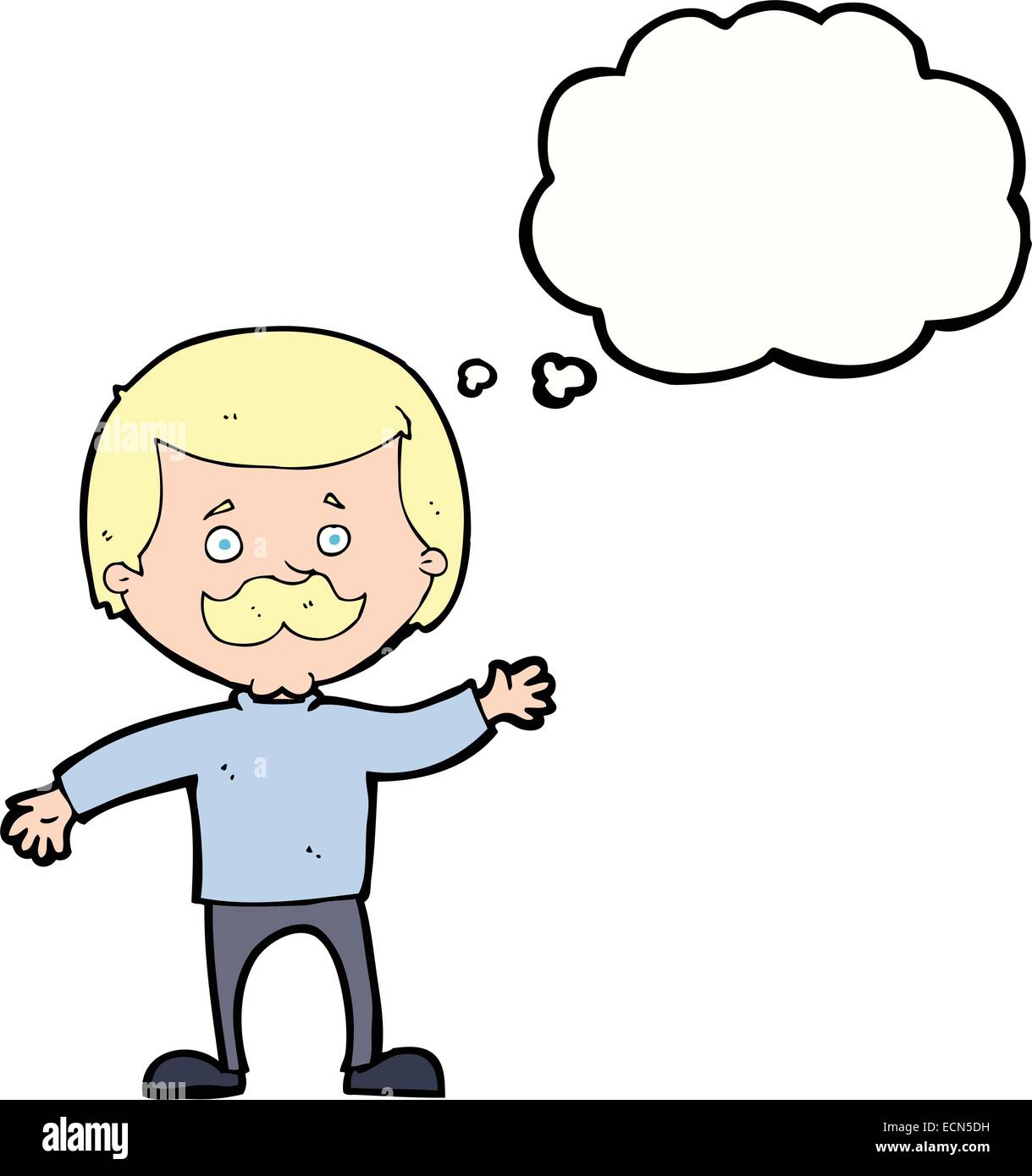 cartoon dad waving with thought bubble Stock Vector Image & Art - Alamy