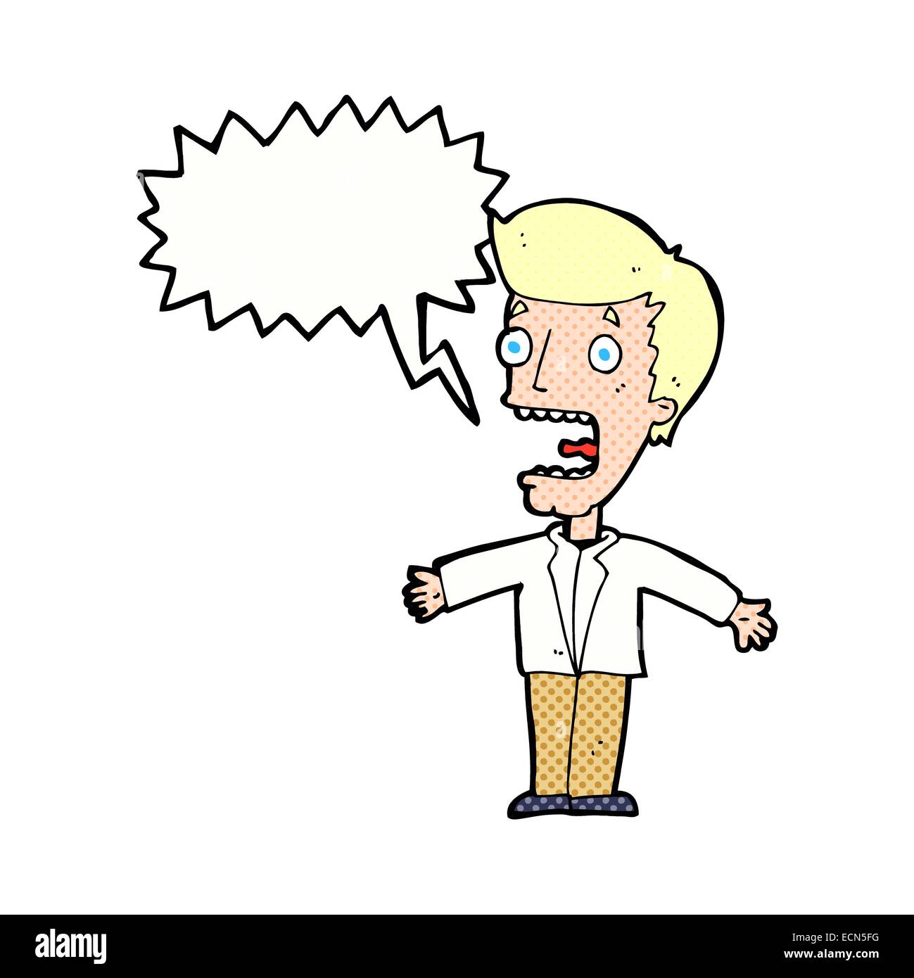 cartoon screaming man with speech bubble Stock Vector Image & Art - Alamy