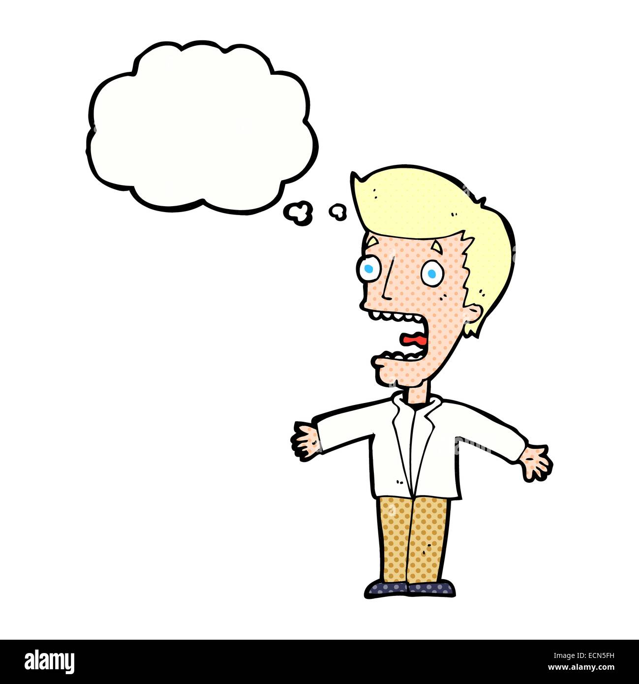 cartoon screaming man with thought bubble Stock Vector Image & Art - Alamy