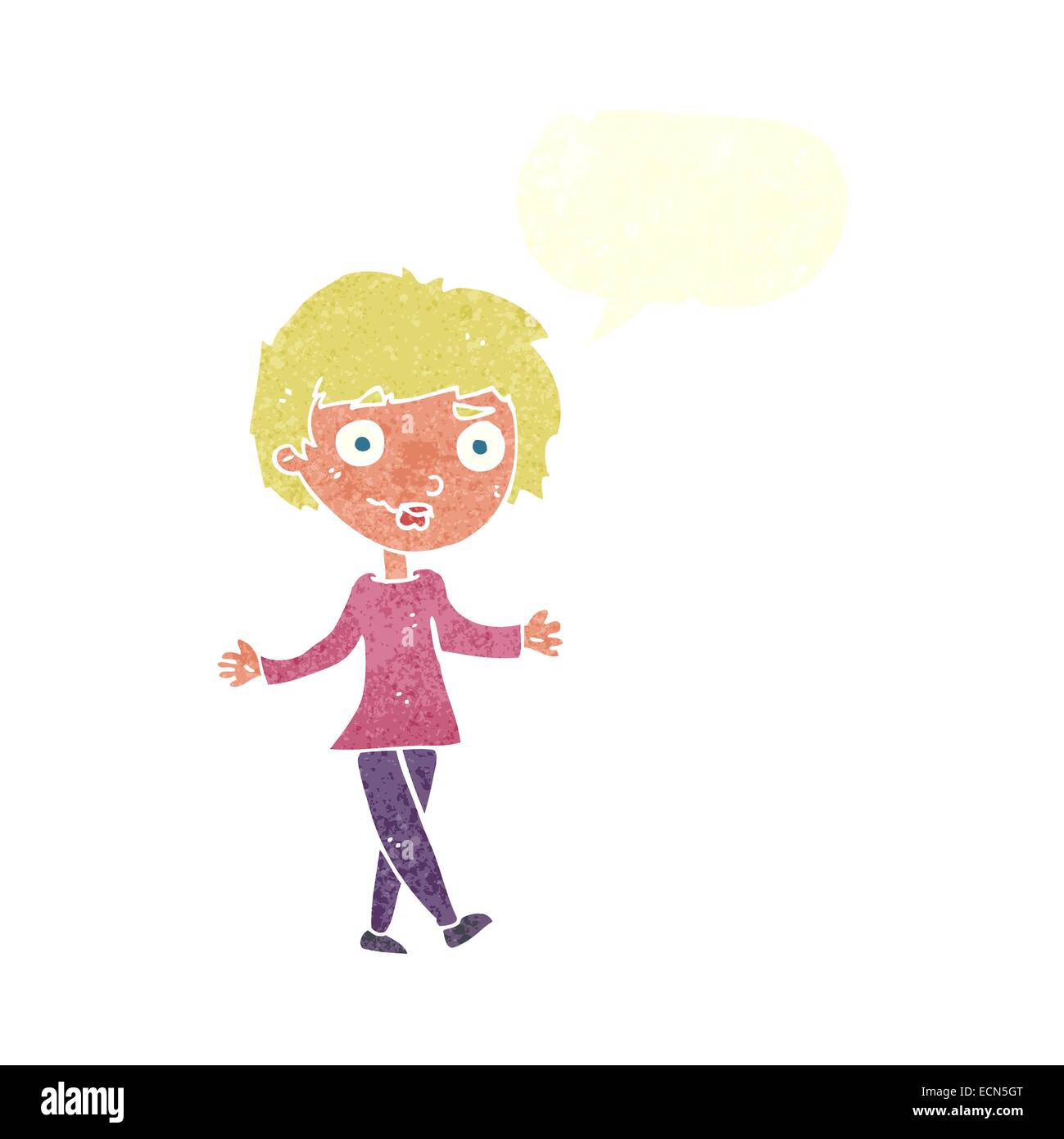 cartoon confused woman with speech bubble Stock Vector Image & Art - Alamy