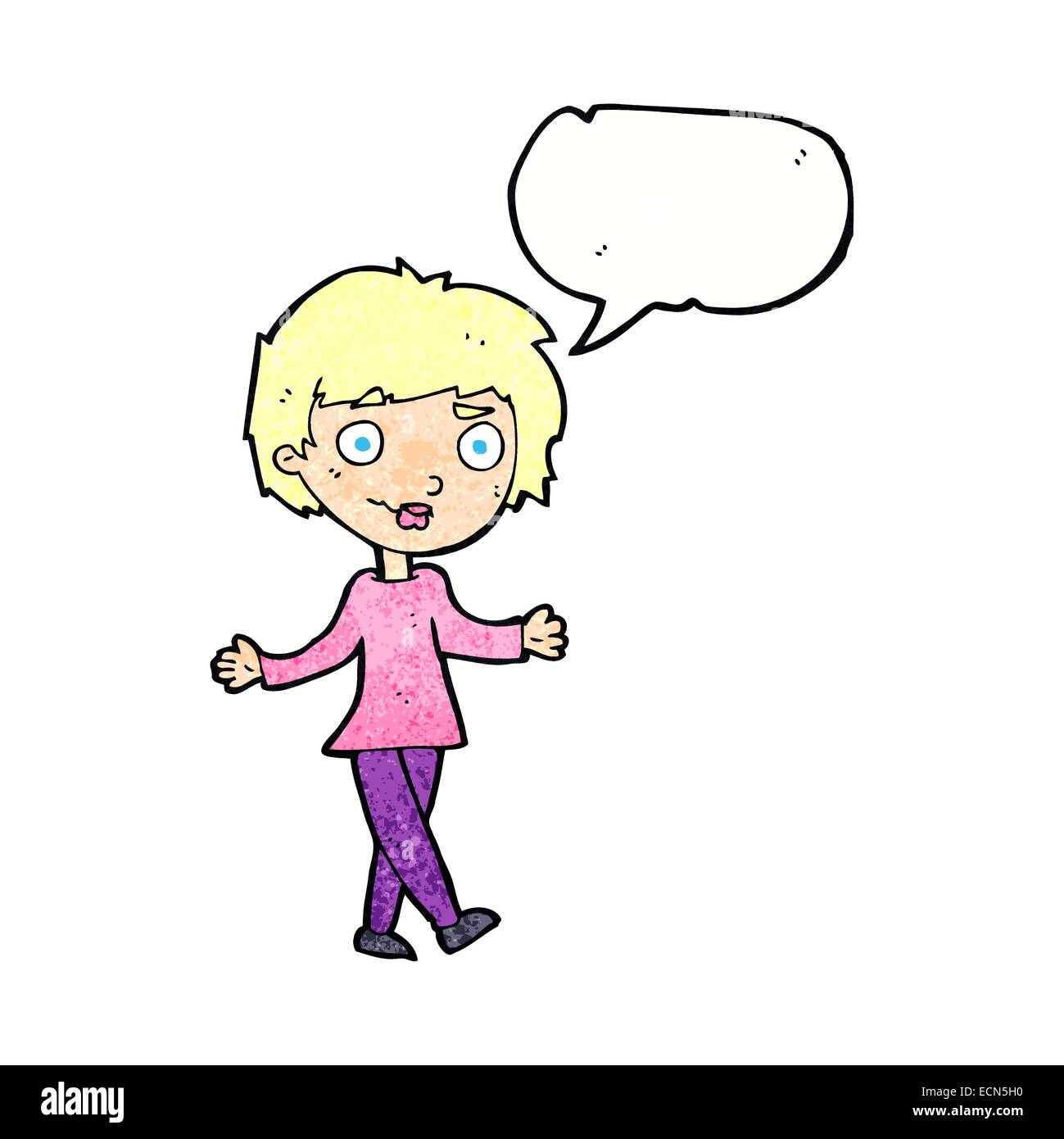 cartoon confused woman with speech bubble Stock Vector Image & Art - Alamy