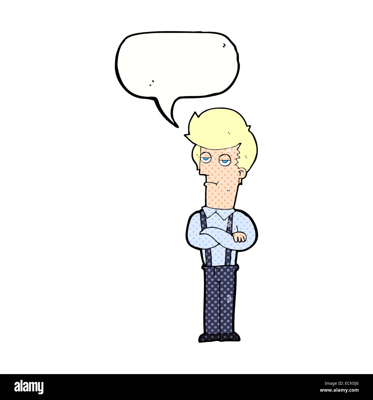 cartoon bored man with speech bubble Stock Vector Image & Art - Alamy