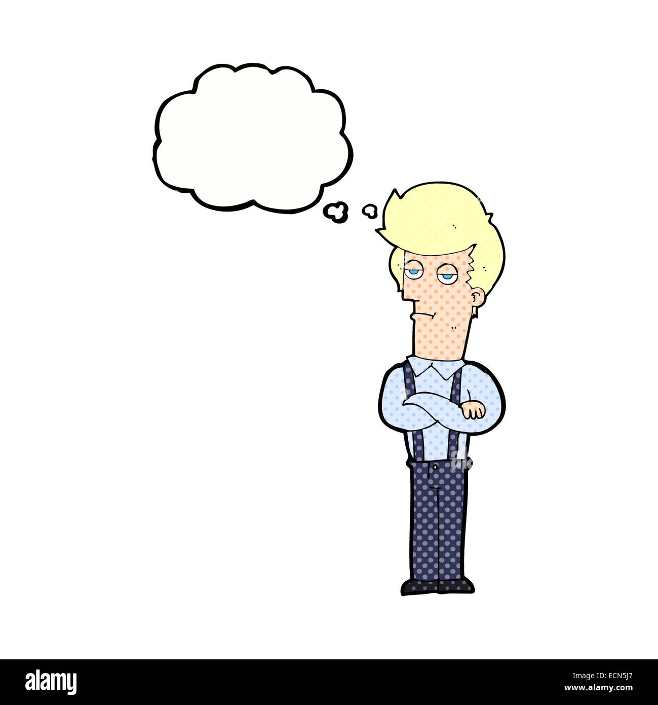 cartoon bored man with thought bubble Stock Vector Image & Art - Alamy