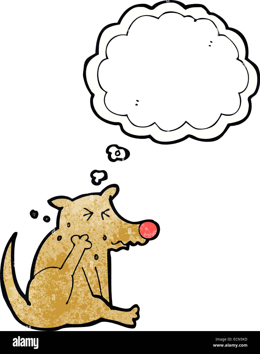 cartoon dog scratching with thought bubble Stock Vector Image & Art - Alamy