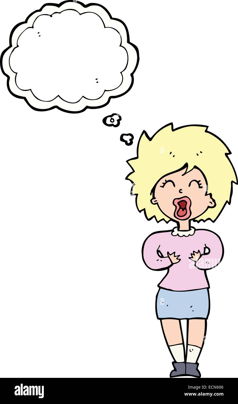 cartoon screaming woman with thought bubble Stock Vector Image & Art ...