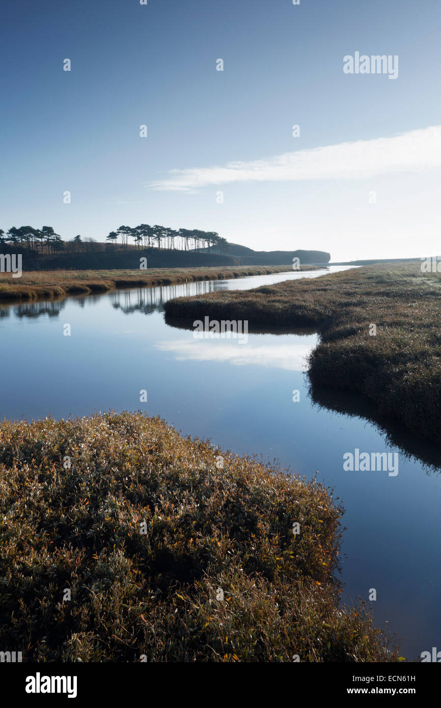 River Otter Estuary near Budleigh Salterton. Jurassic Coast World ...