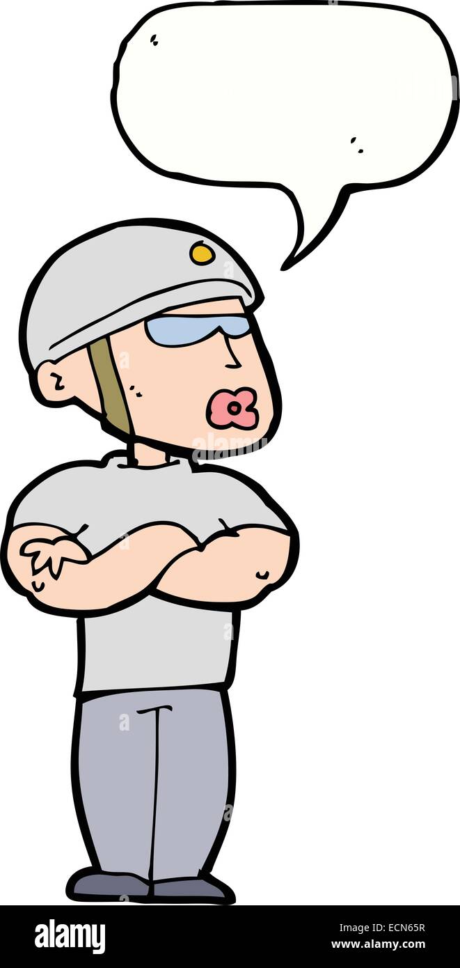 cartoon security guard with speech bubble Stock Vector Image & Art - Alamy