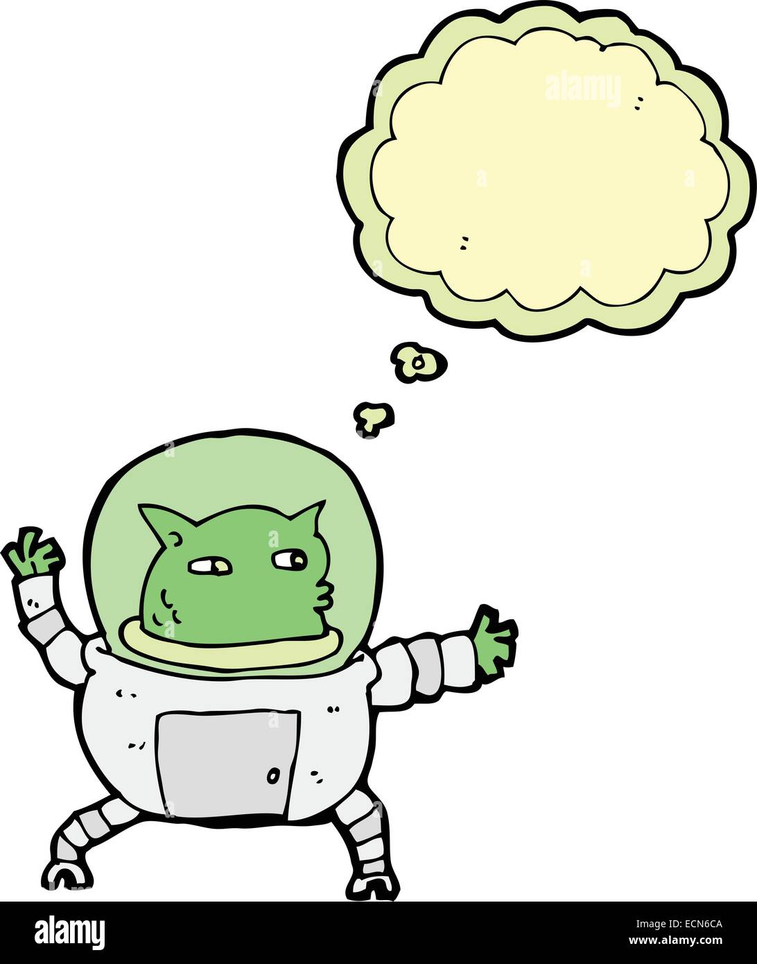 cartoon alien with thought bubble Stock Vector Image & Art - Alamy
