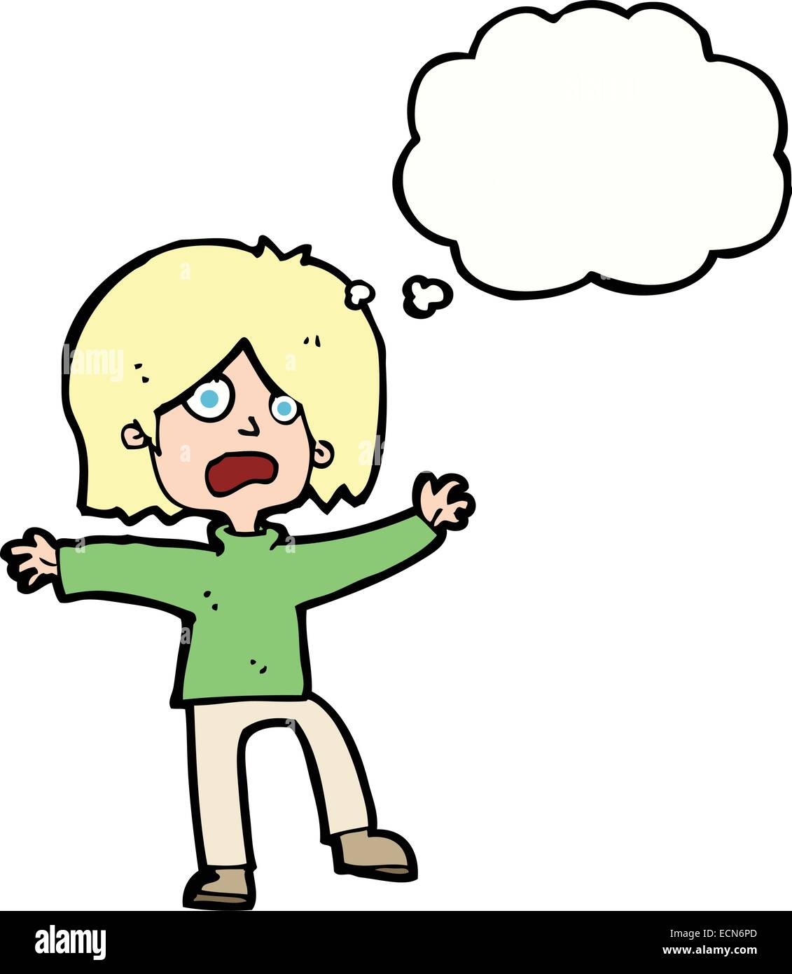 cartoon unhappy person with thought bubble Stock Vector Image & Art - Alamy