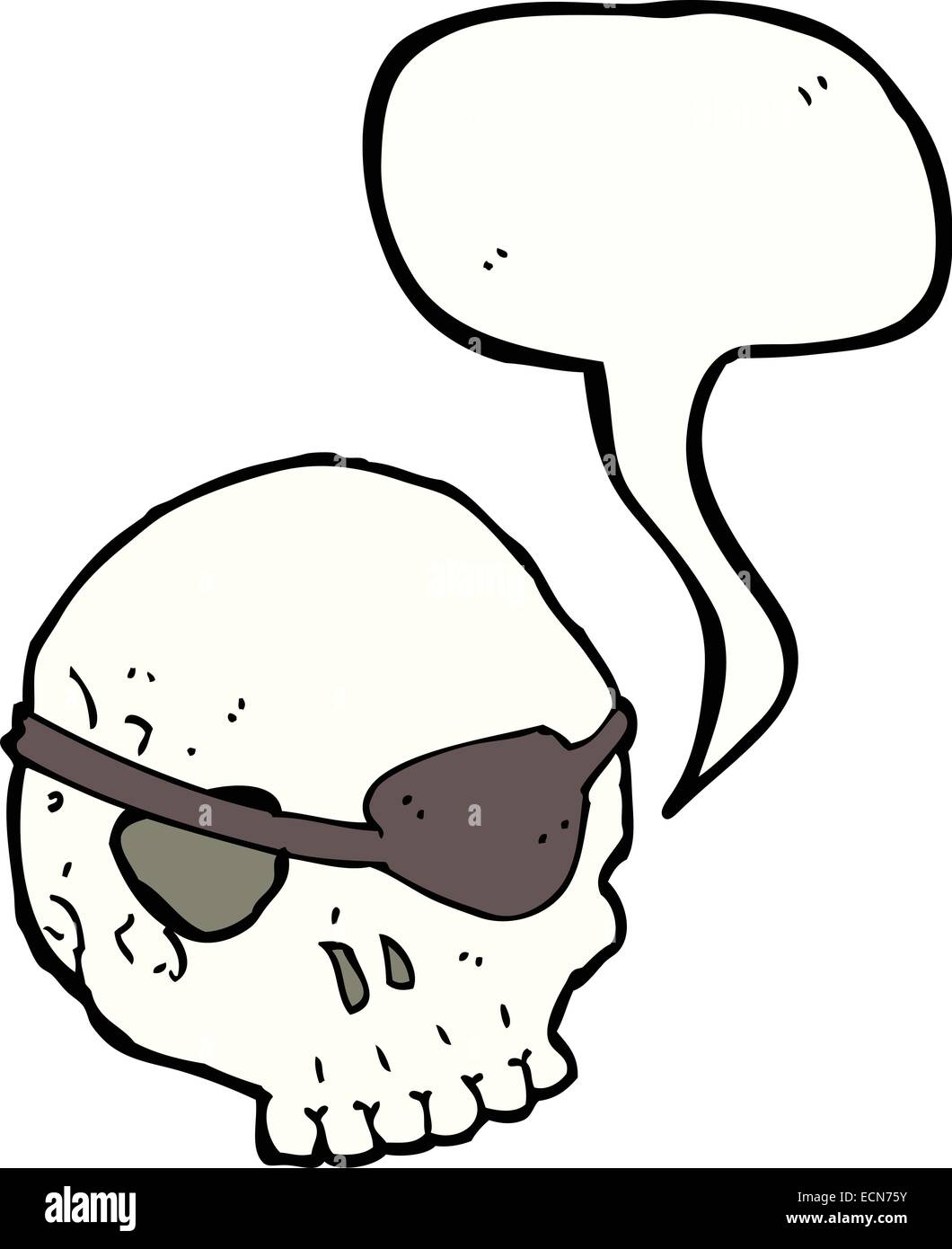 cartoon skull with eye patch with speech bubble Stock Vector Image ...