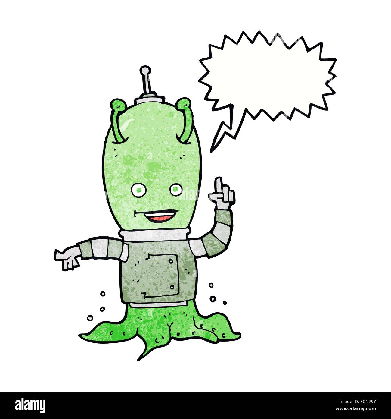 cartoon alien spaceman with speech bubble Stock Vector Image & Art - Alamy