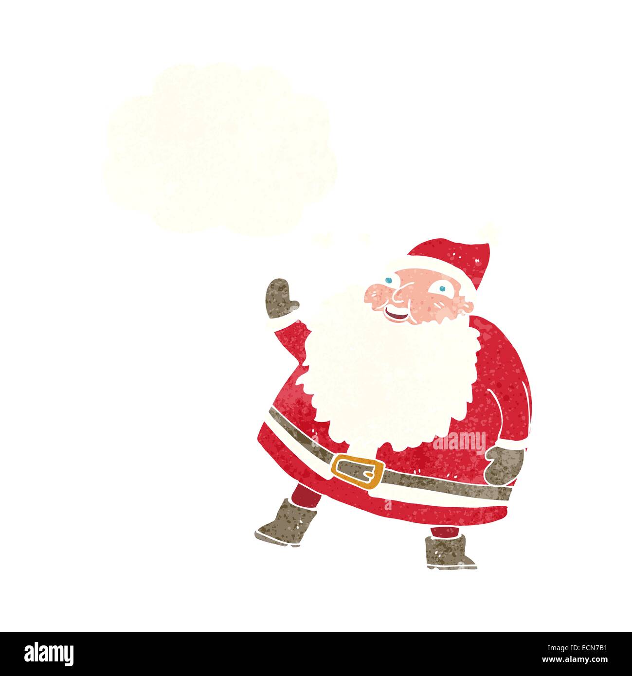 funny waving santa claus cartoon with thought bubble Stock Vector Image ...