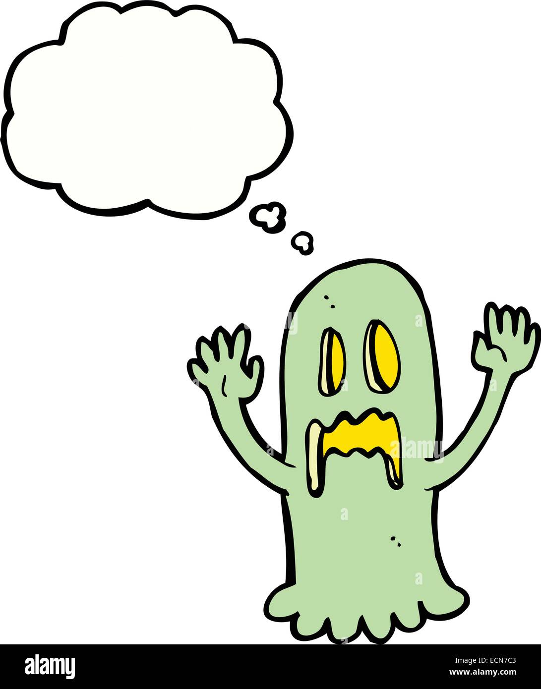 cartoon spooky ghost with thought bubble Stock Vector Image & Art - Alamy