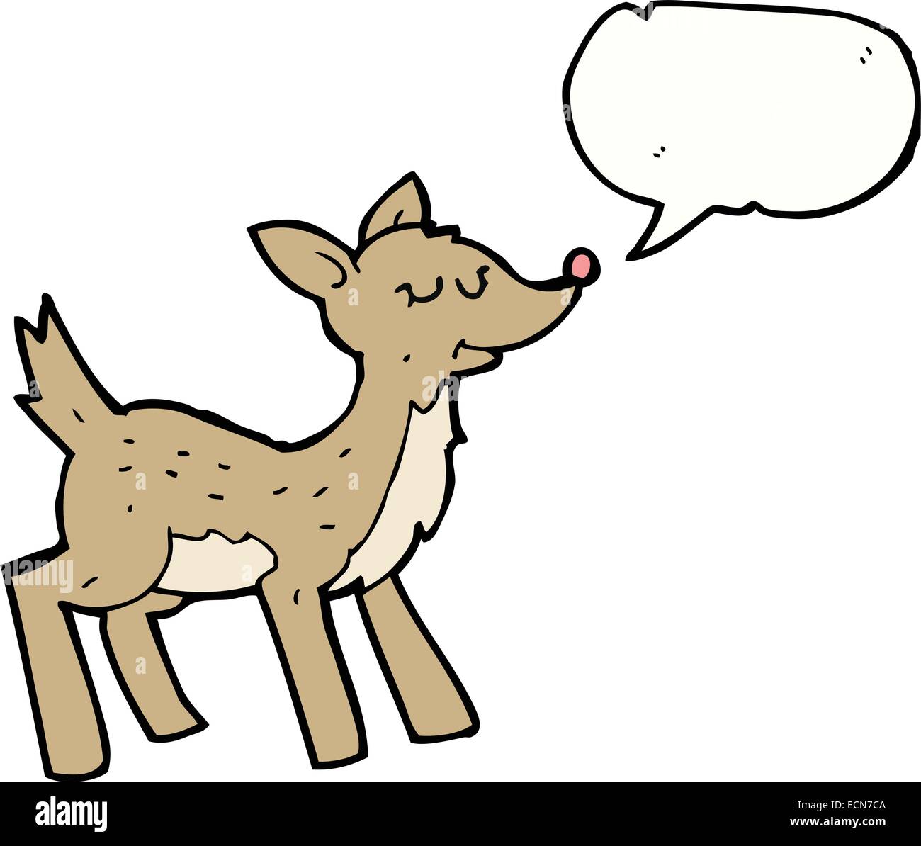cute cartoon deer with speech bubble Stock Vector Image & Art - Alamy