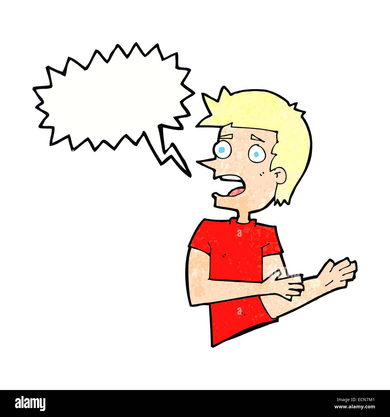 cartoon stressed man with speech bubble Stock Vector Image & Art - Alamy