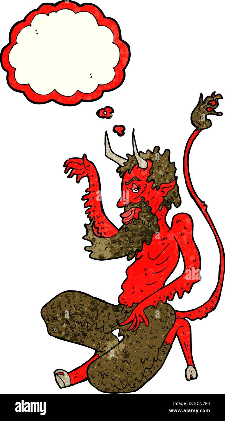 cartoon traditional devil with thought bubble Stock Vector Image & Art ...