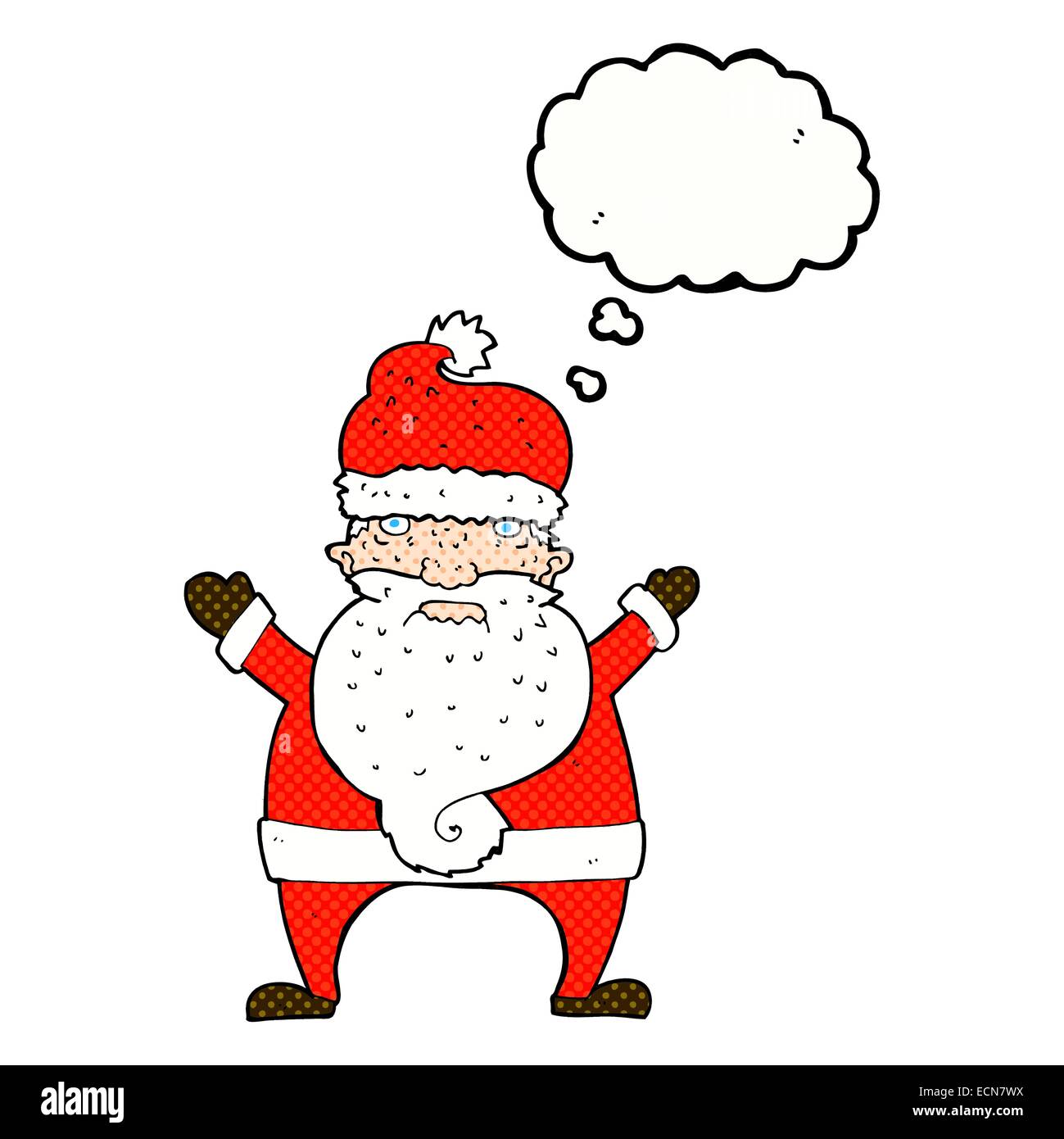 cartoon ugly santa claus with thought bubble Stock Vector Image & Art ...
