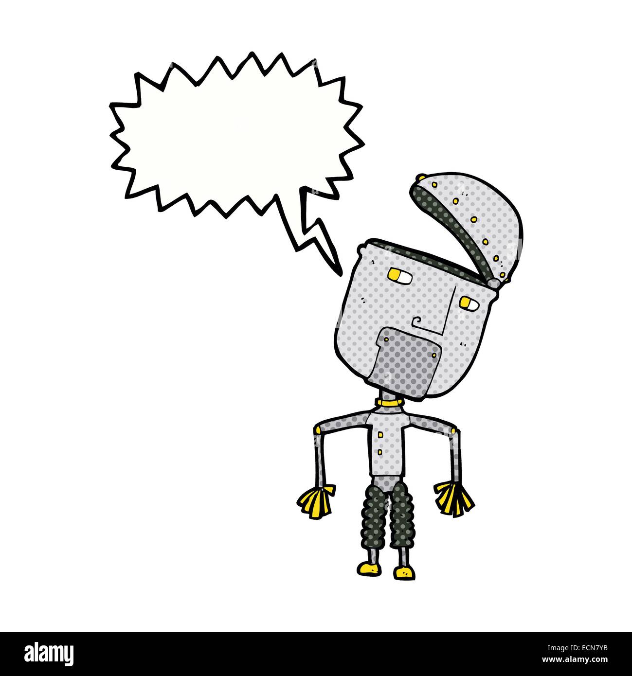 cartoon funny robot with speech bubble Stock Vector Image & Art - Alamy