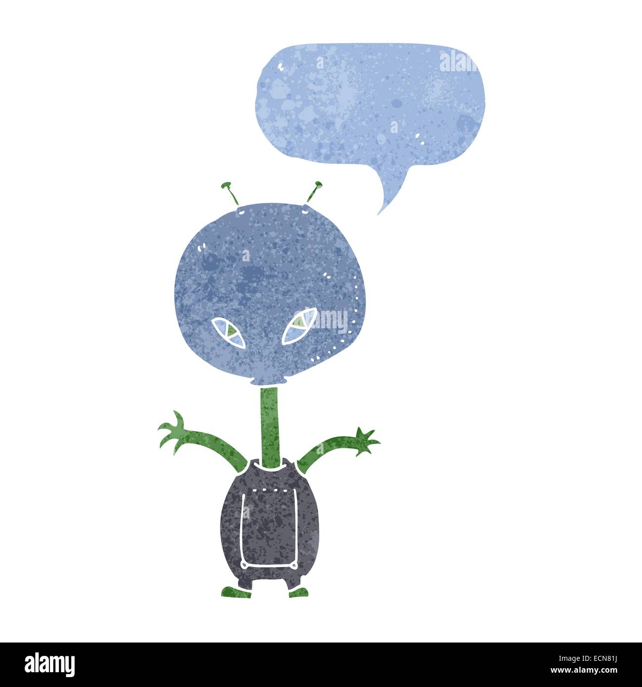 cartoon space alien with speech bubble Stock Vector Image & Art - Alamy