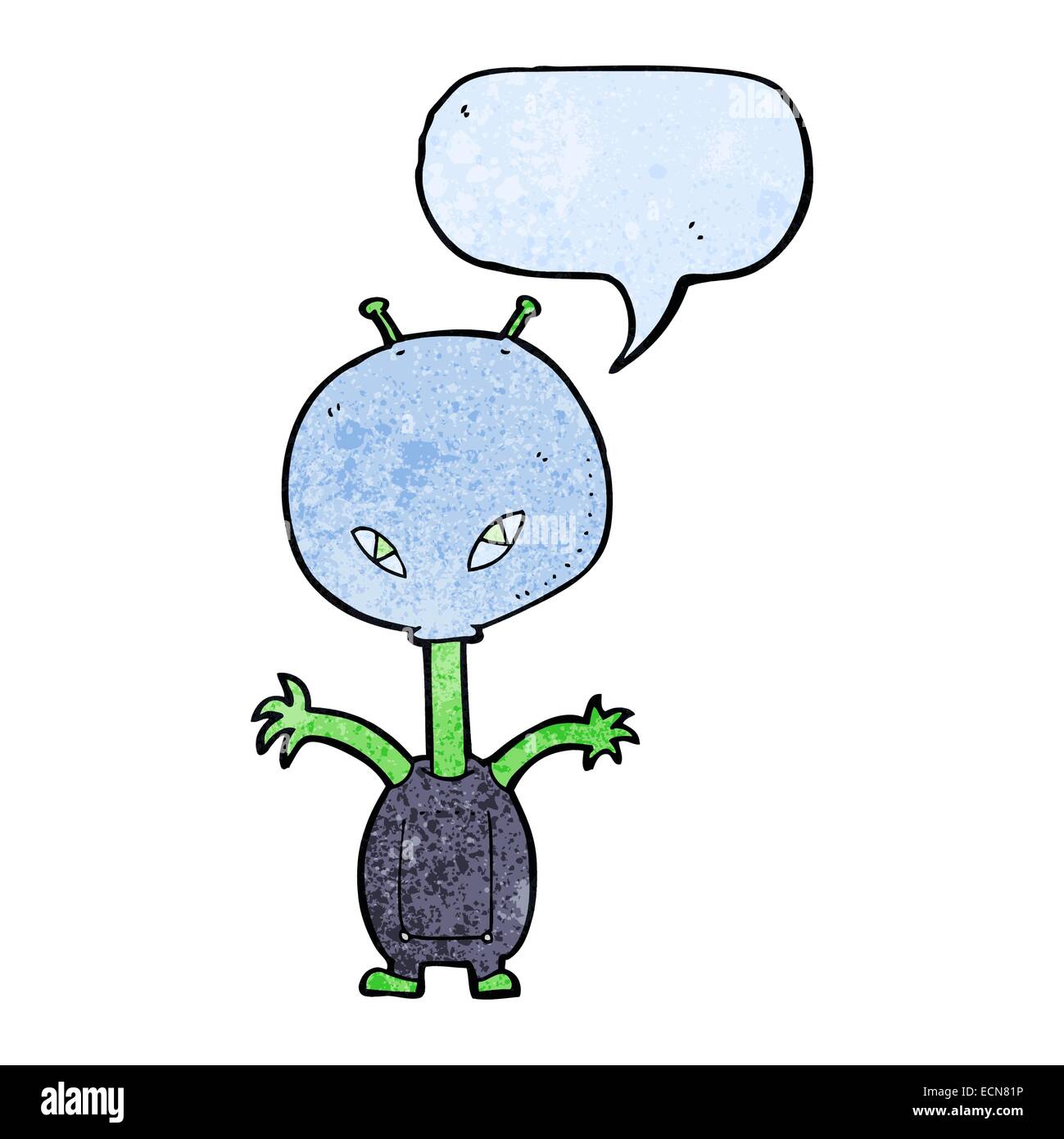 cartoon space alien with speech bubble Stock Vector Image & Art - Alamy