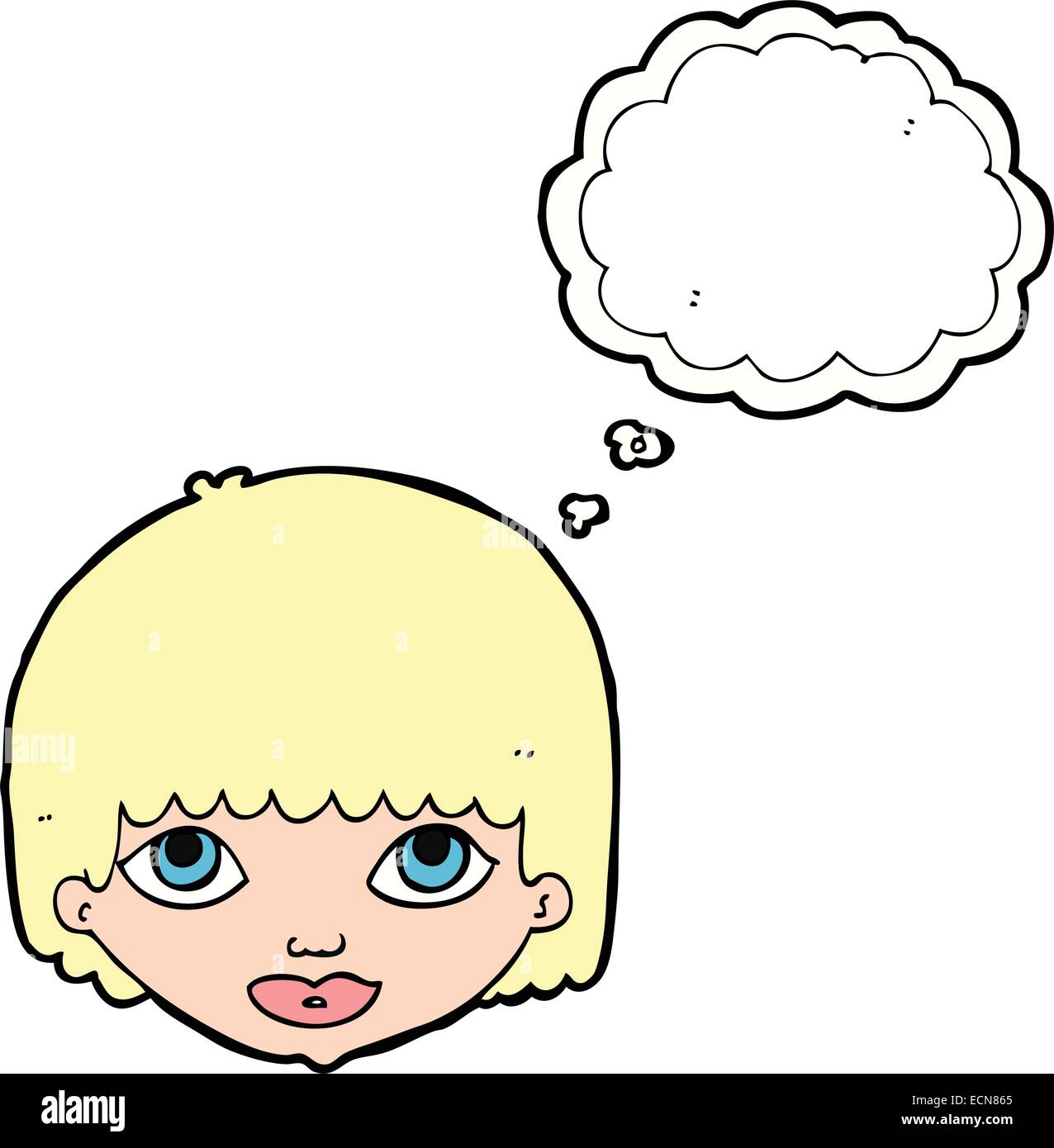 cartoon female face with thought bubble Stock Vector Image & Art - Alamy