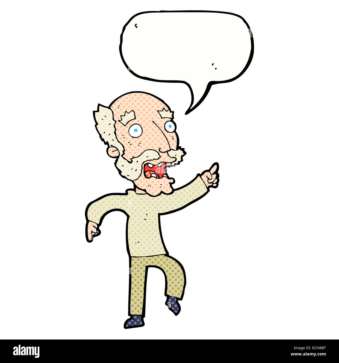 cartoon frightened old man with speech bubble Stock Vector Image & Art ...