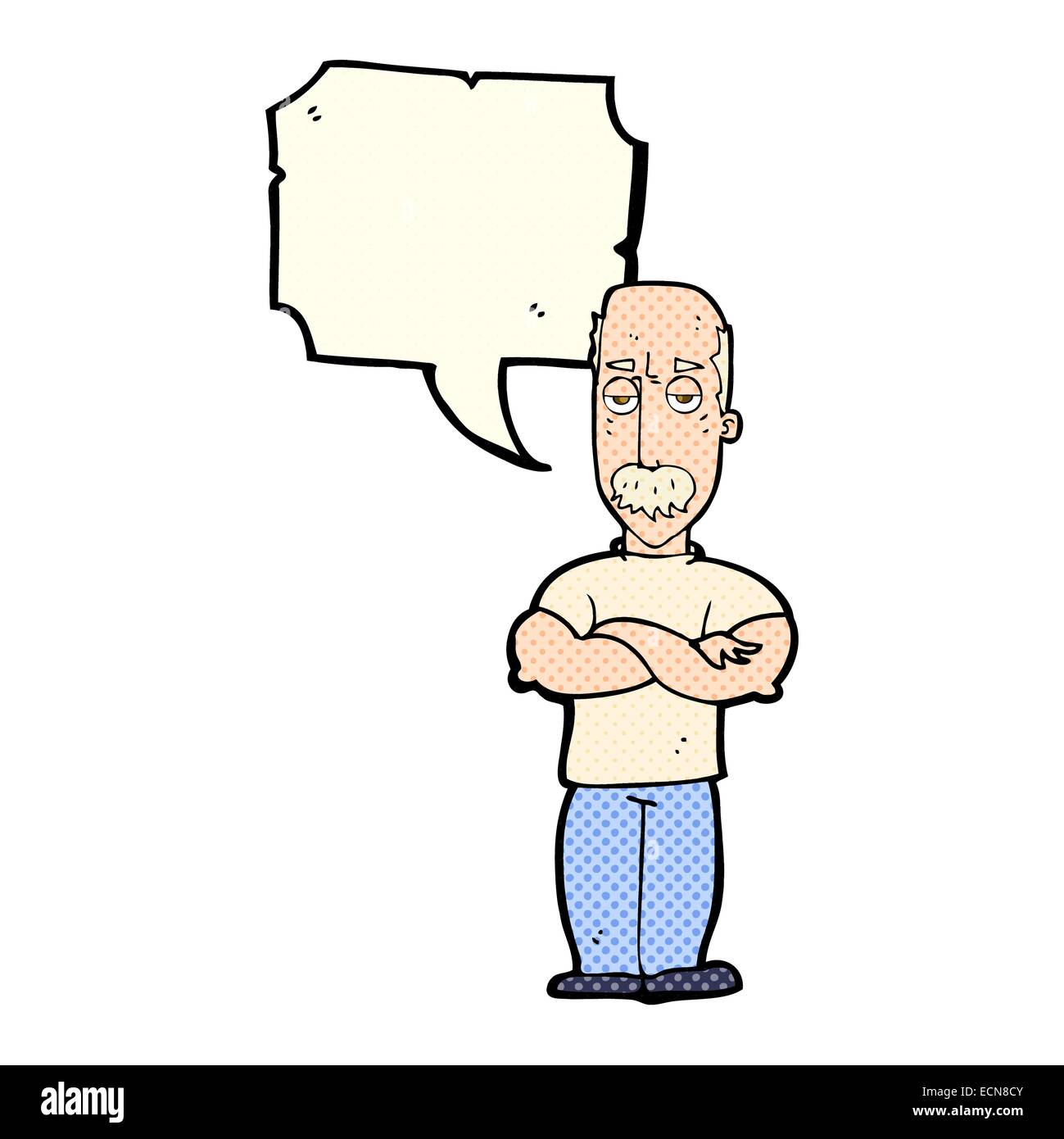 cartoon angry man with mustache with speech bubble Stock Vector Image ...