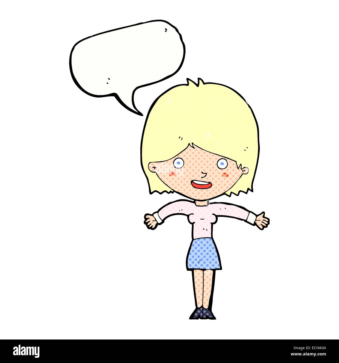 cartoon excited woman with speech bubble Stock Vector Image & Art - Alamy