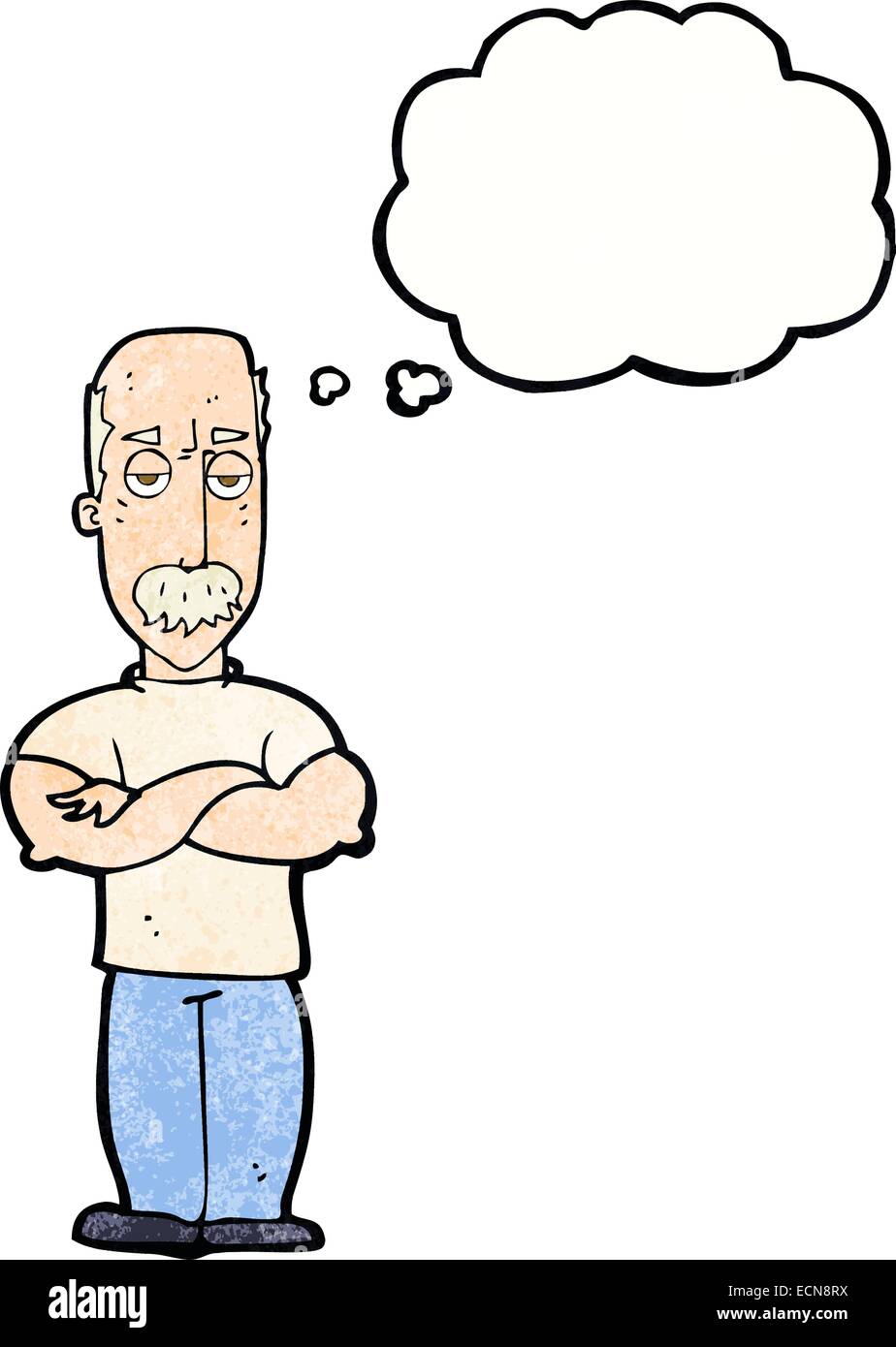 cartoon angry man with mustache with thought bubble Stock Vector Image ...