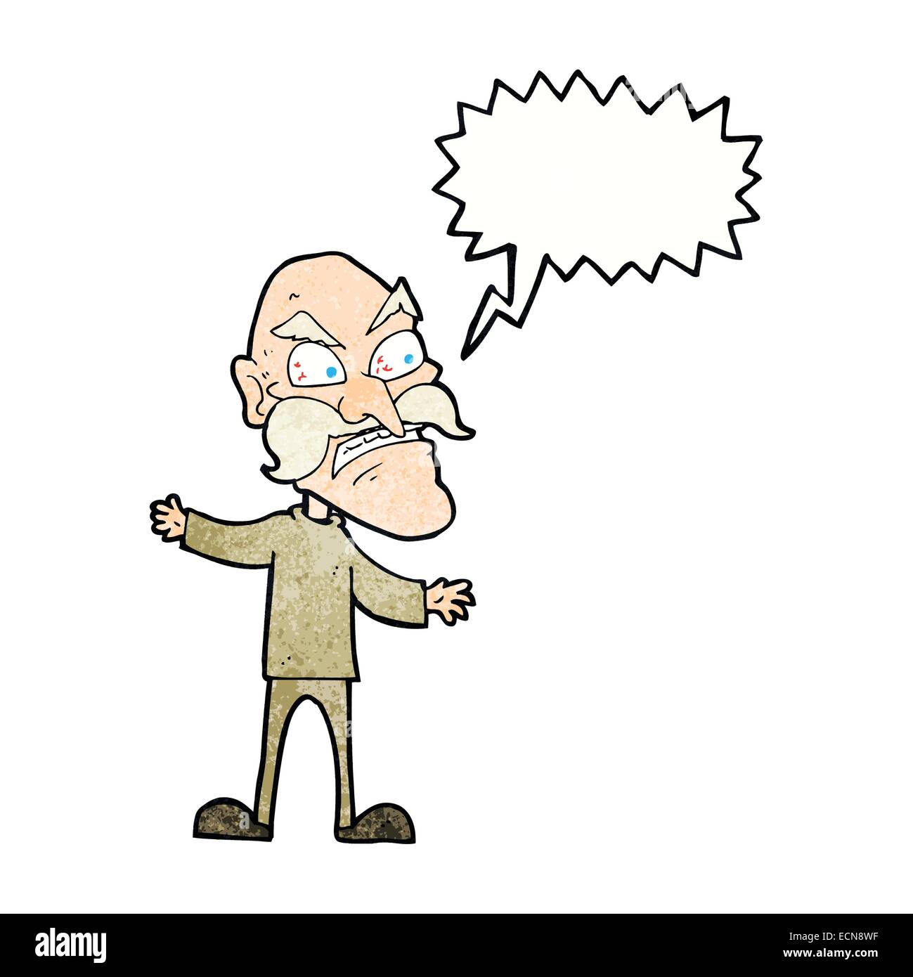 cartoon angry old man with speech bubble Stock Vector Image & Art - Alamy