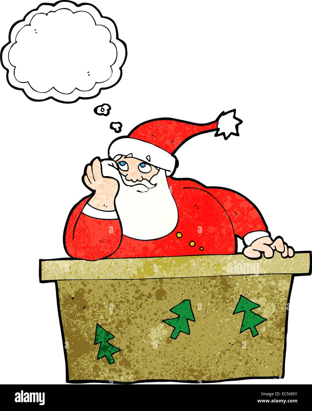 cartoon bored santa claus with thought bubble Stock Vector Image & Art ...