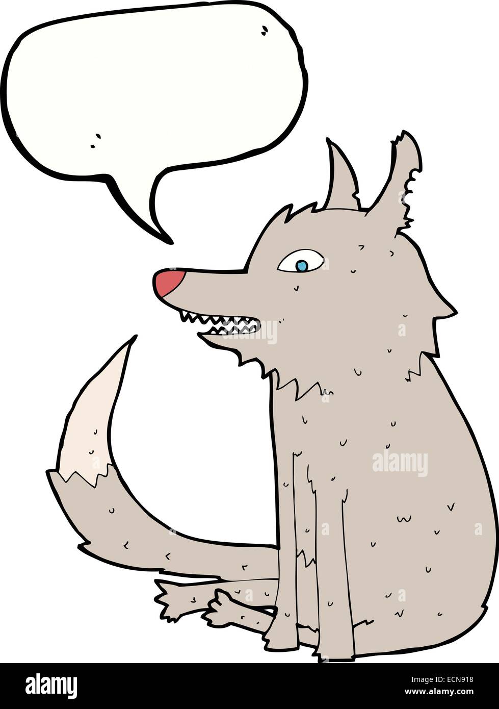 cartoon wolf sitting with speech bubble Stock Vector Image & Art - Alamy