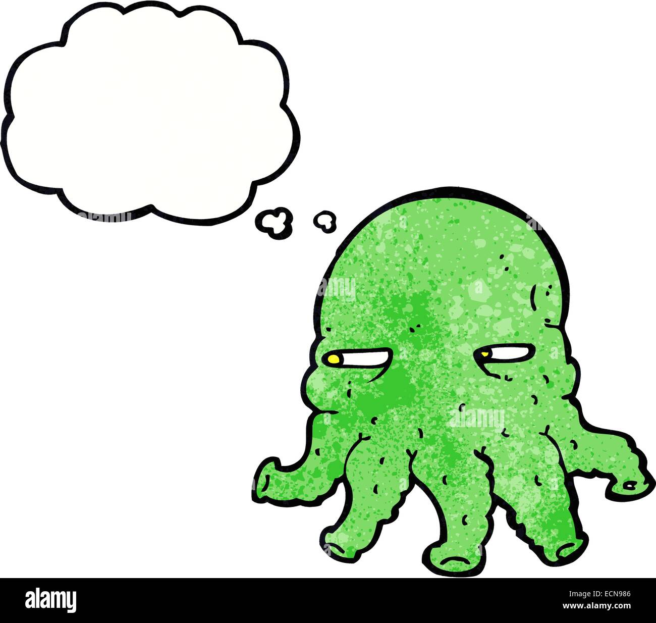 cartoon alien face with thought bubble Stock Vector Image & Art - Alamy