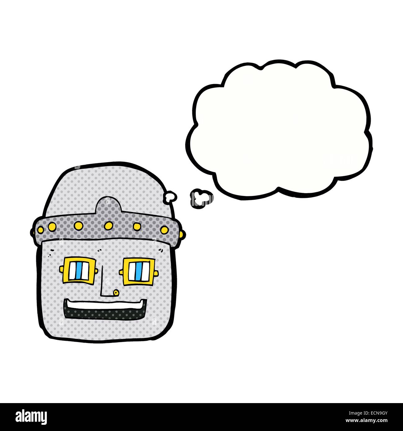 cartoon robot head with thought bubble Stock Vector Image & Art - Alamy