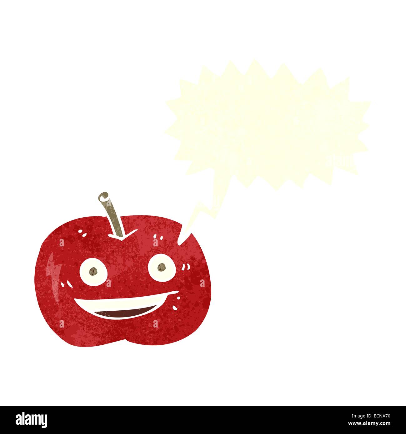cartoon shiny apple with speech bubble Stock Vector Image & Art - Alamy