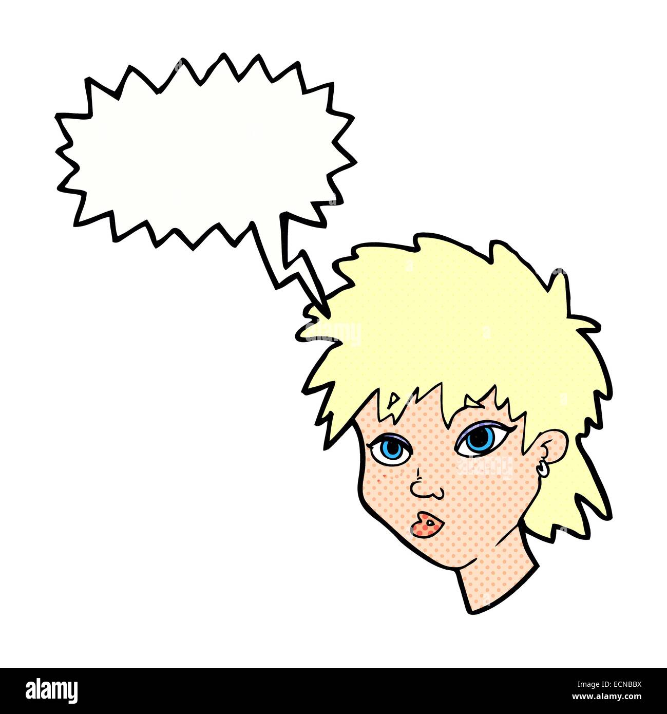 Cartoon Curious Girl With Speech Bubble Stock Vector Image And Art Alamy