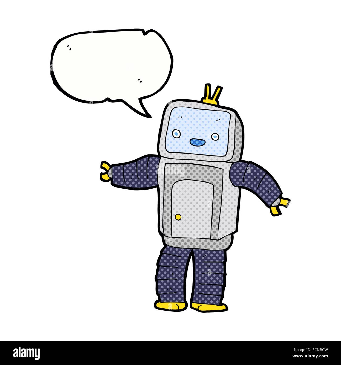 cartoon robot with speech bubble Stock Vector Image & Art - Alamy