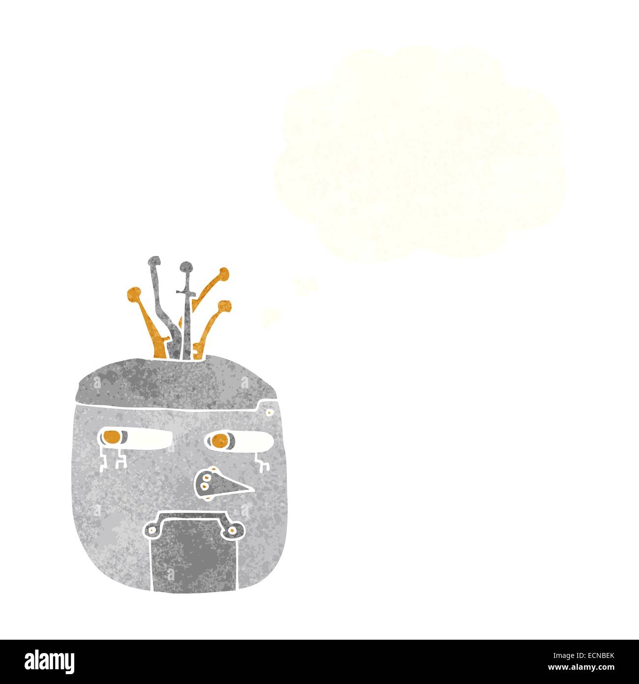 cartoon robot head with thought bubble Stock Vector Image & Art - Alamy