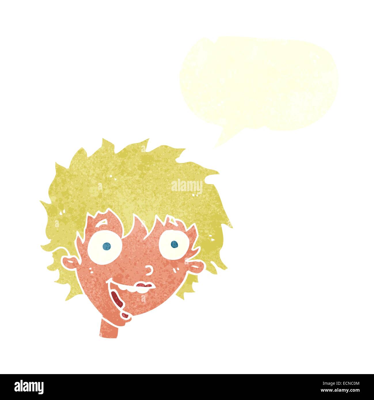 cartoon crazy excited woman with speech bubble Stock Vector Image & Art ...