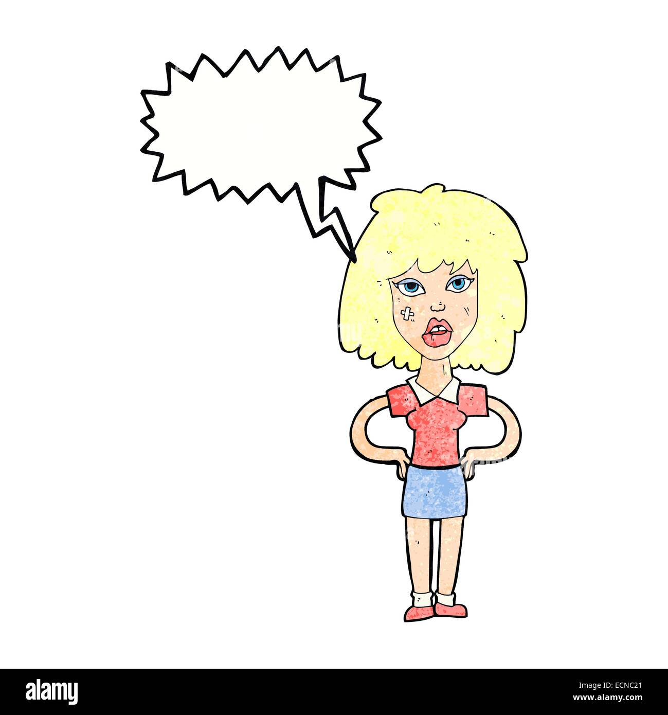 cartoon tough woman with speech bubble Stock Vector Image & Art - Alamy