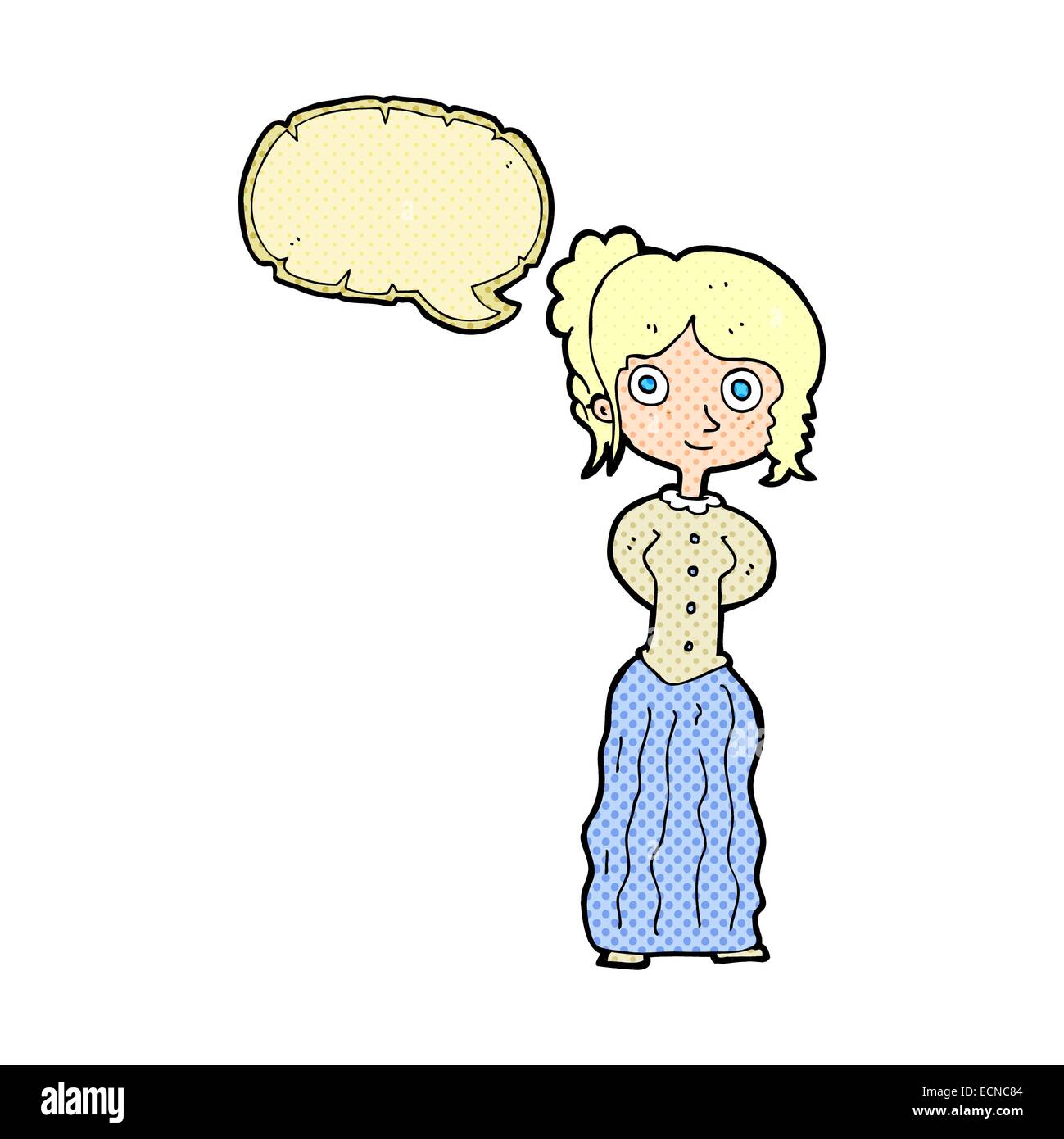 Cartoon Happy Woman With Speech Bubble Stock Vector Image And Art Alamy