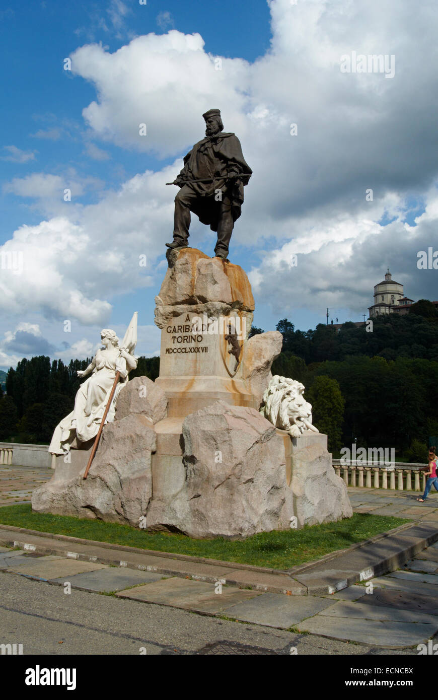 A statue of Garibaldi in Turin Italy by the River Po Stock Photo - Alamy