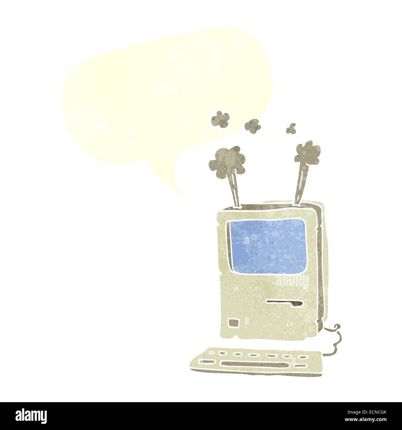 Cartoon old computer speech Cut Out Stock Images & Pictures - Alamy