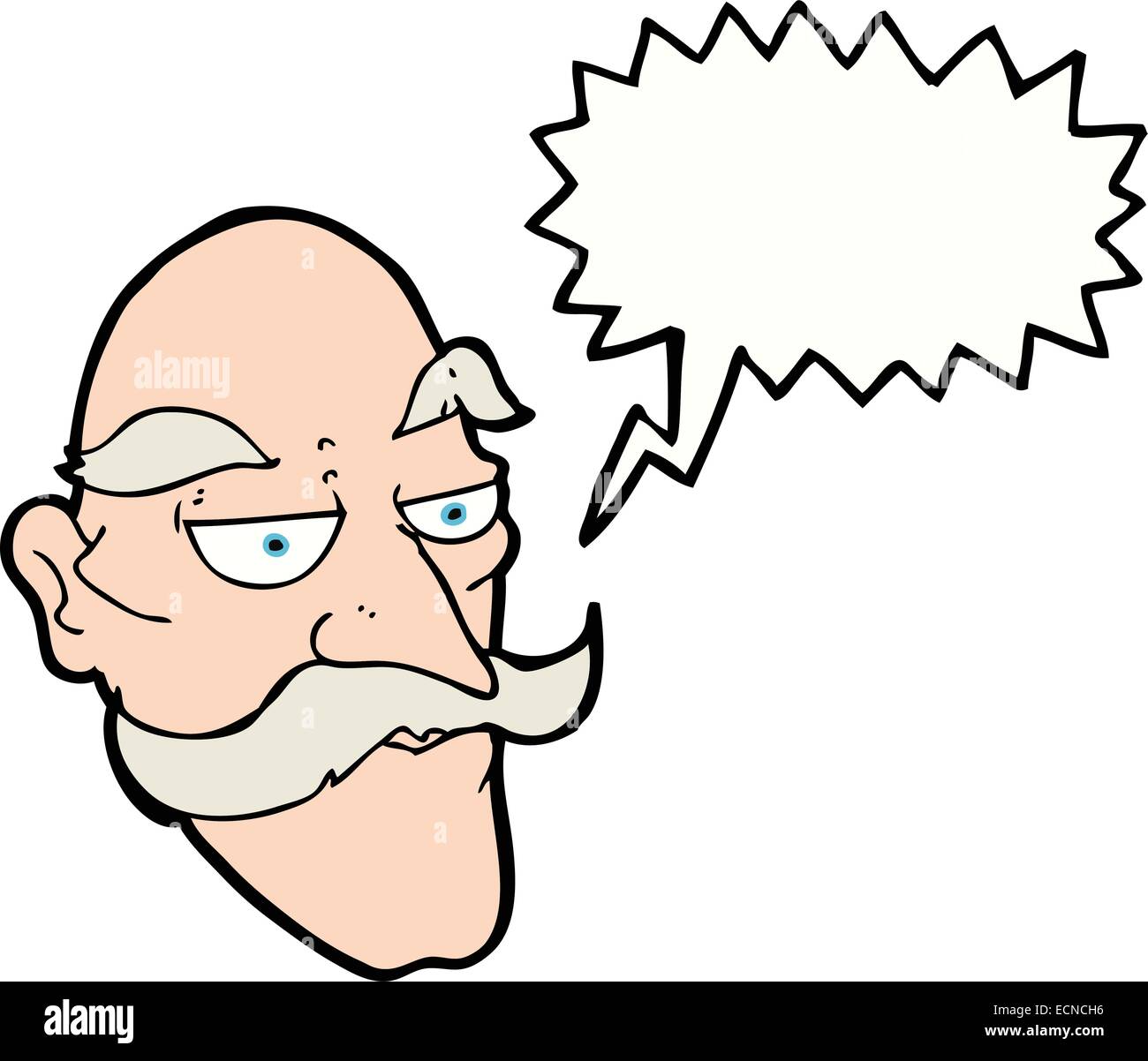 cartoon old man face with speech bubble Stock Vector Image & Art - Alamy