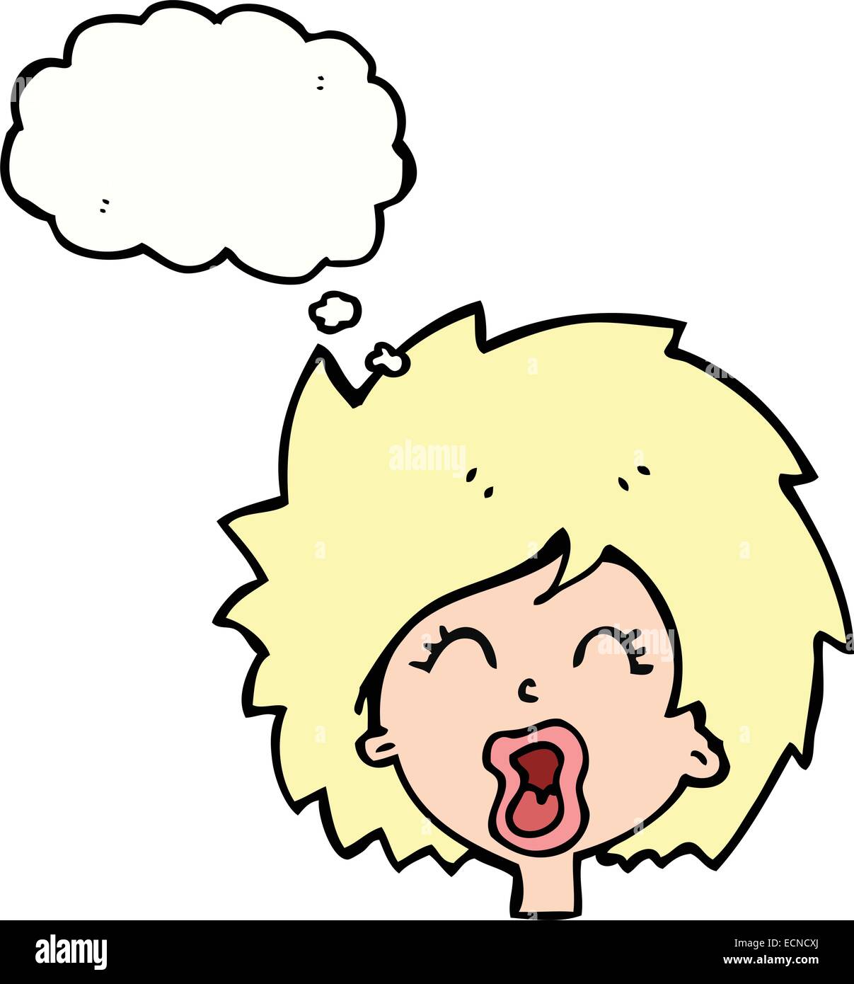 cartoon woman screaming with thought bubble Stock Vector Image & Art ...